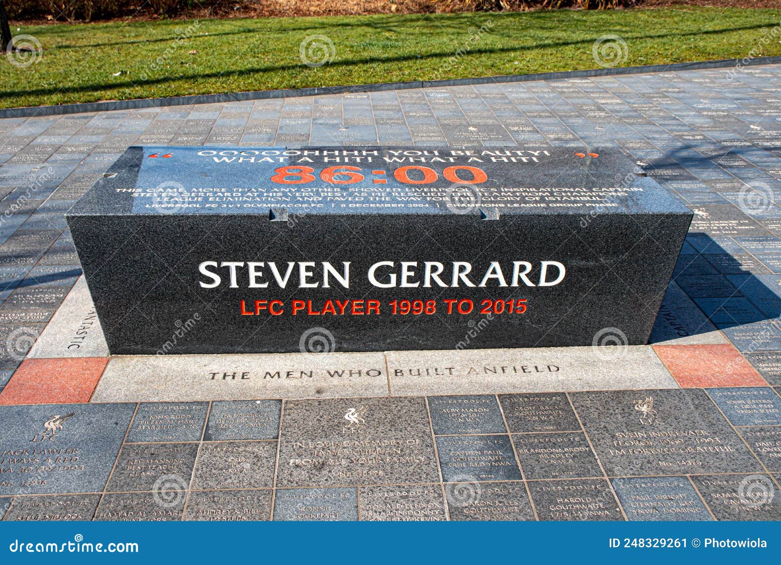 Anfield Forever Engraved Stone by LFC Player Steven Gerrard . Editorial ...