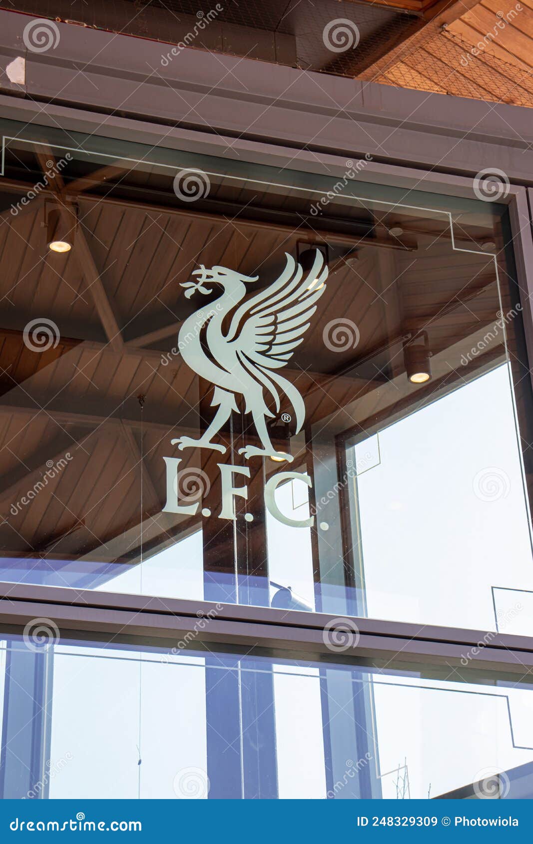 Liverpool FC Logotype on Anfield Stadium Editorial Stock Image - Image ...