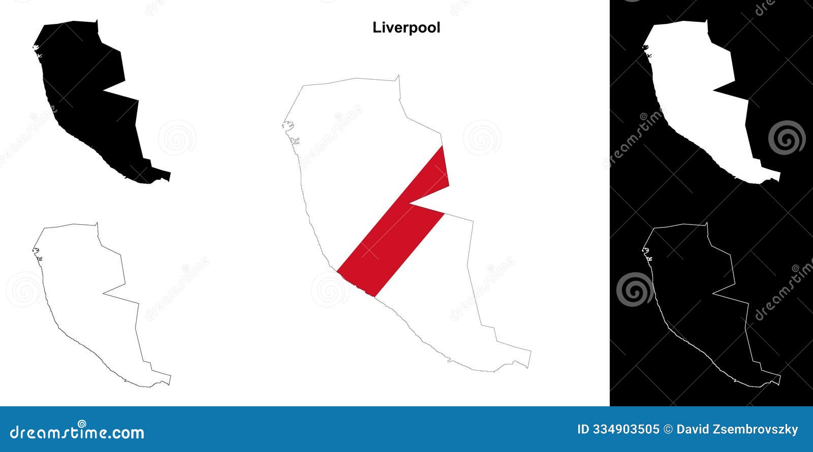 Liverpool Outline Map Vector Illustration | CartoonDealer.com #334790236