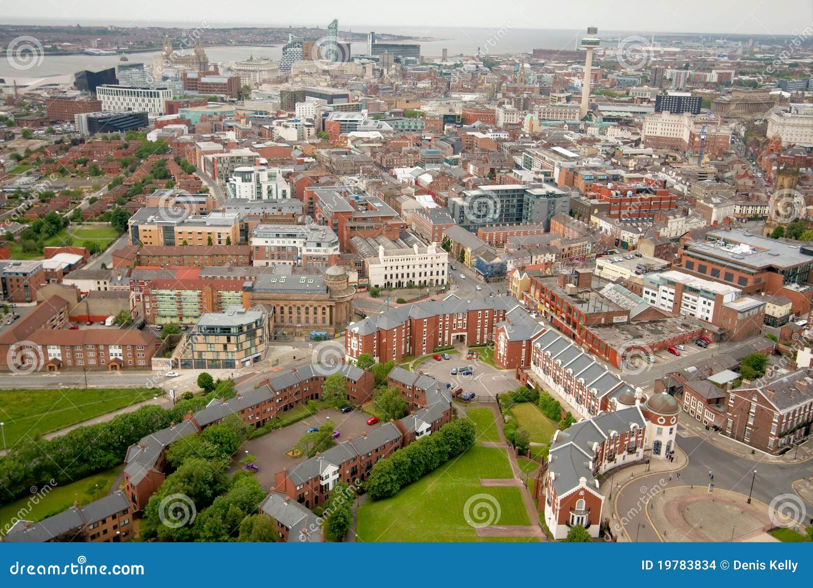 Liverpool City Centre Aerial Stock Photo - Image of estuary, park: 19783834
