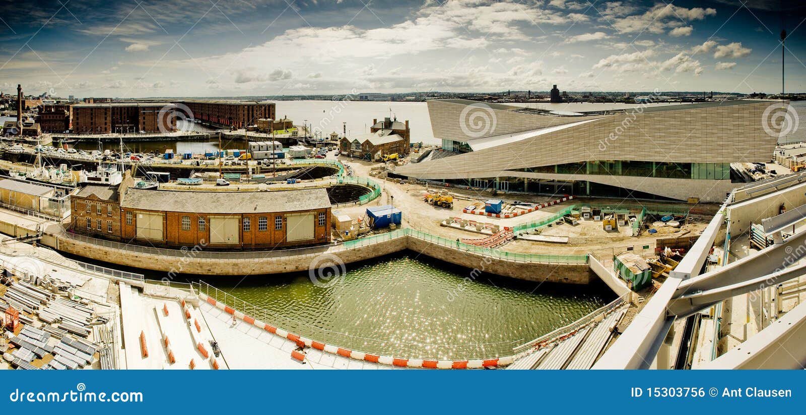 Liverpool Dock Building Under Construction Stock Photo - Image of blue ...