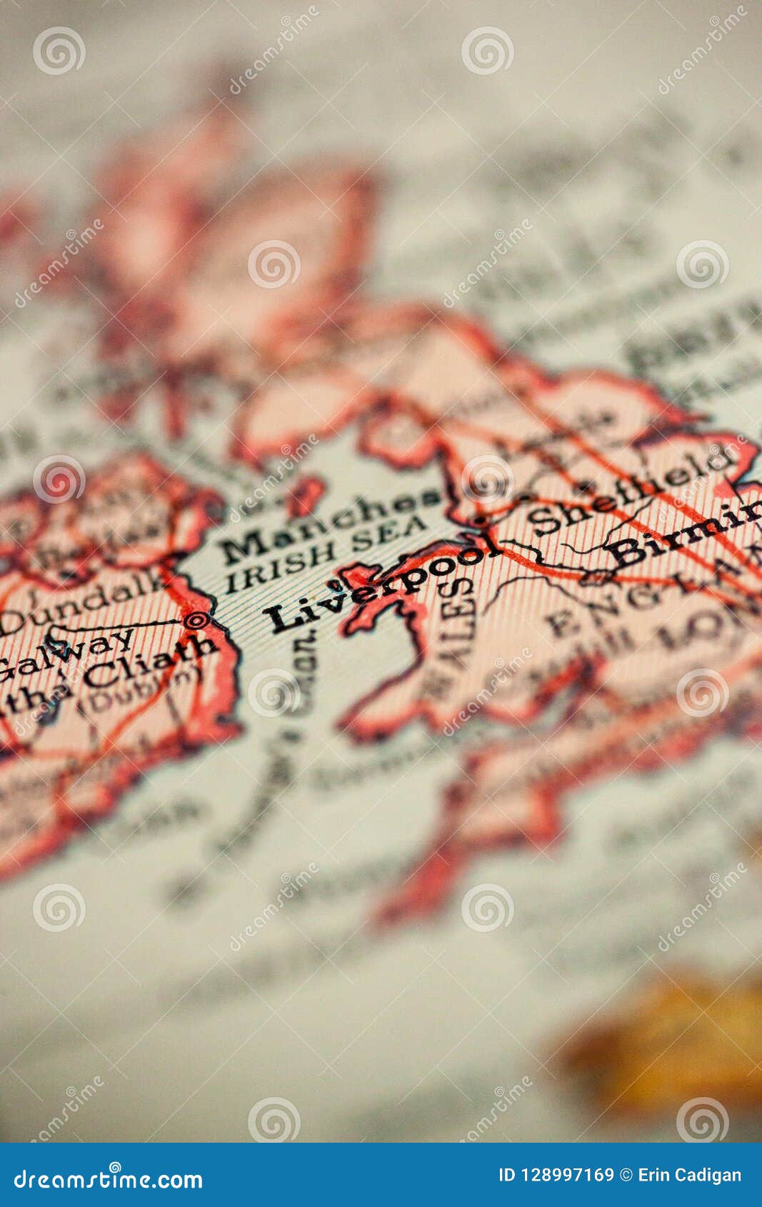 Liverpool Inglaterra En Mapa Imagen de archivo - Imagen de atlas ...