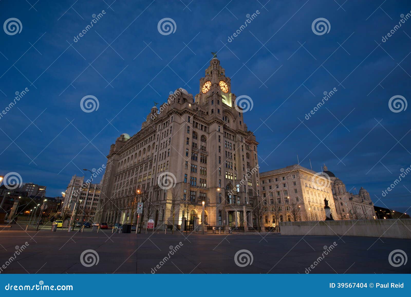 Liverpool Royal Liver Building Stock Photo - Image of illuminated ...