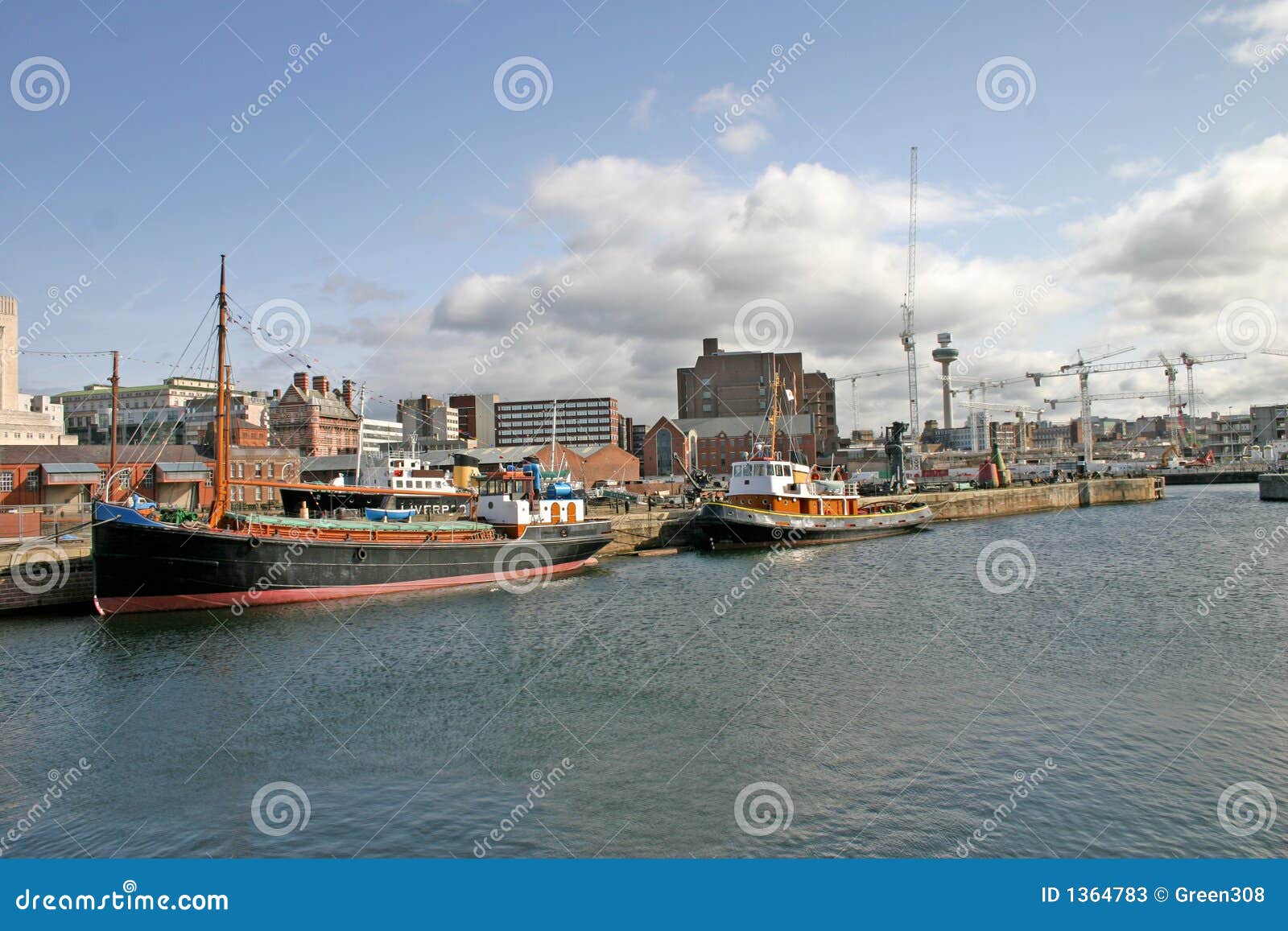Liverpool Ships in Dock stock image. Image of discharge - 1364783