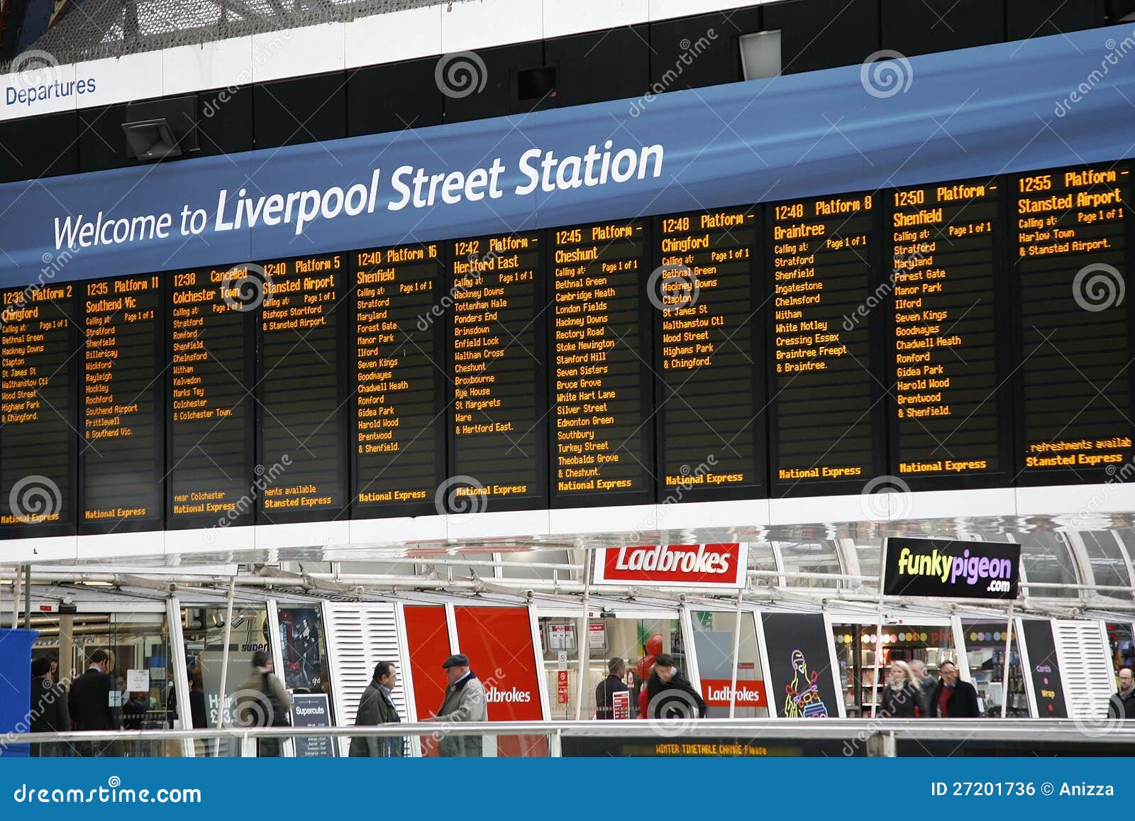 Liverpool Street Station editorial photo. Image of famous - 27201736