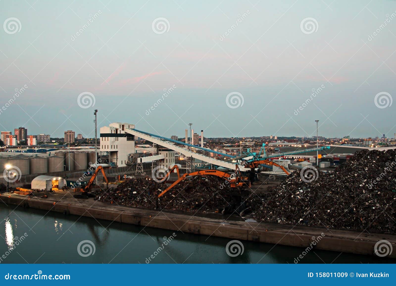 Liverpool, UK, May, 12,2019. Cargo Terminal for Unloading Bulk Cargo ...