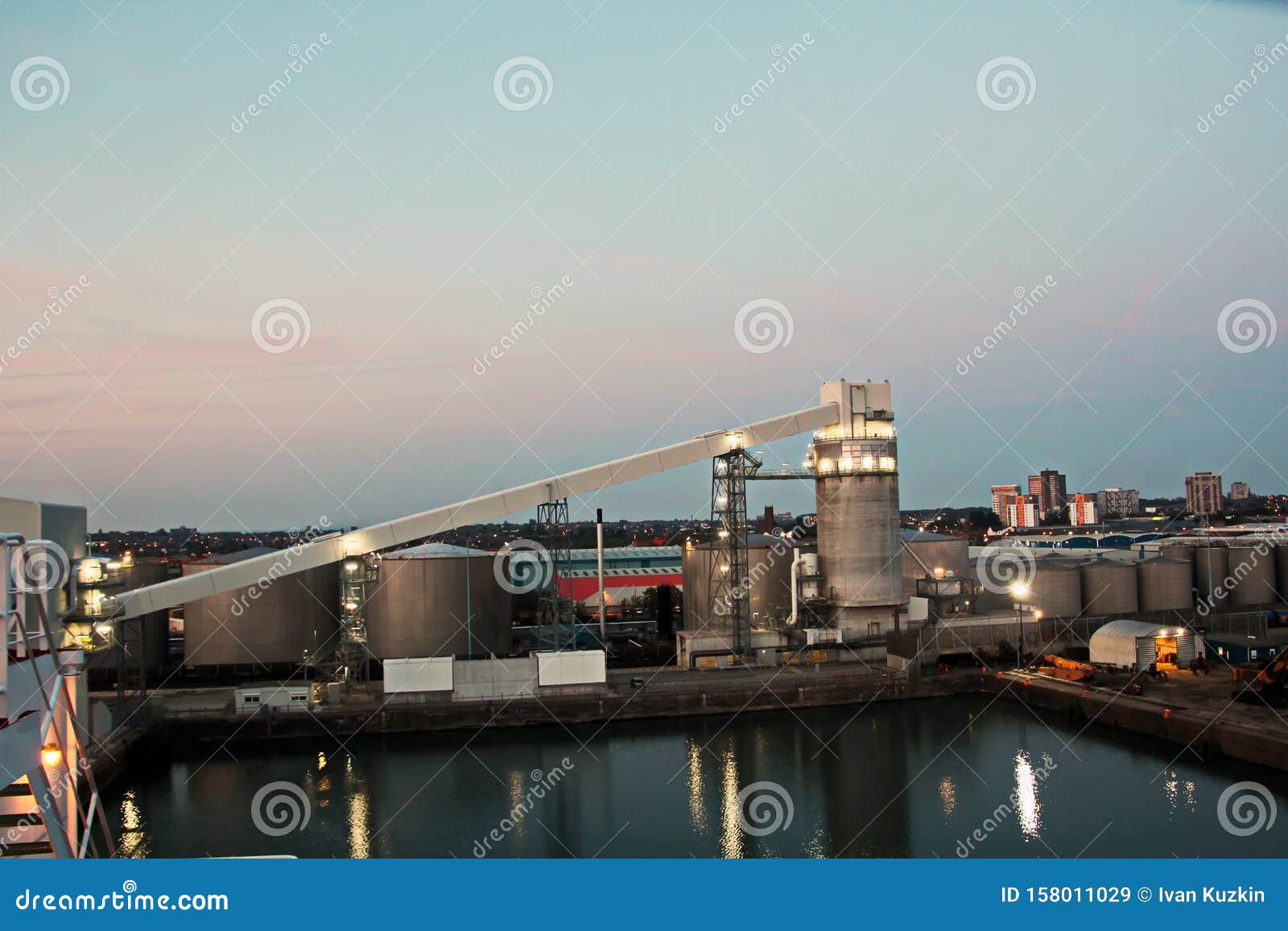 Liverpool, UK, May, 12,2019. Cargo Terminal for Unloading Bulk Cargo ...