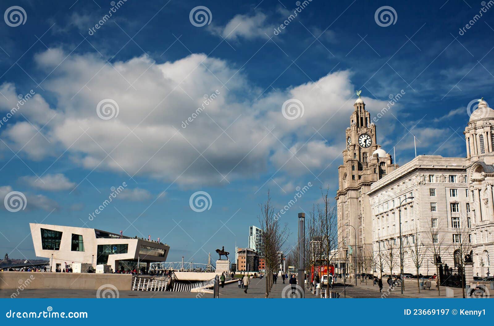 Liverpool Waterfront, Old and Modern Stock Image - Image of vintage ...