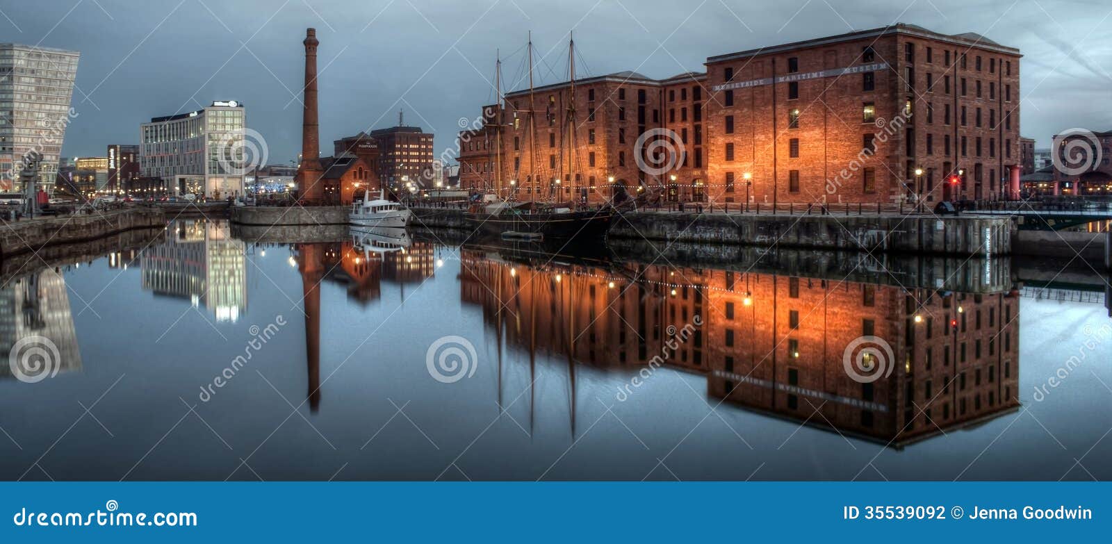 Liverpool Waterfront with Reflections Editorial Photography - Image of ...