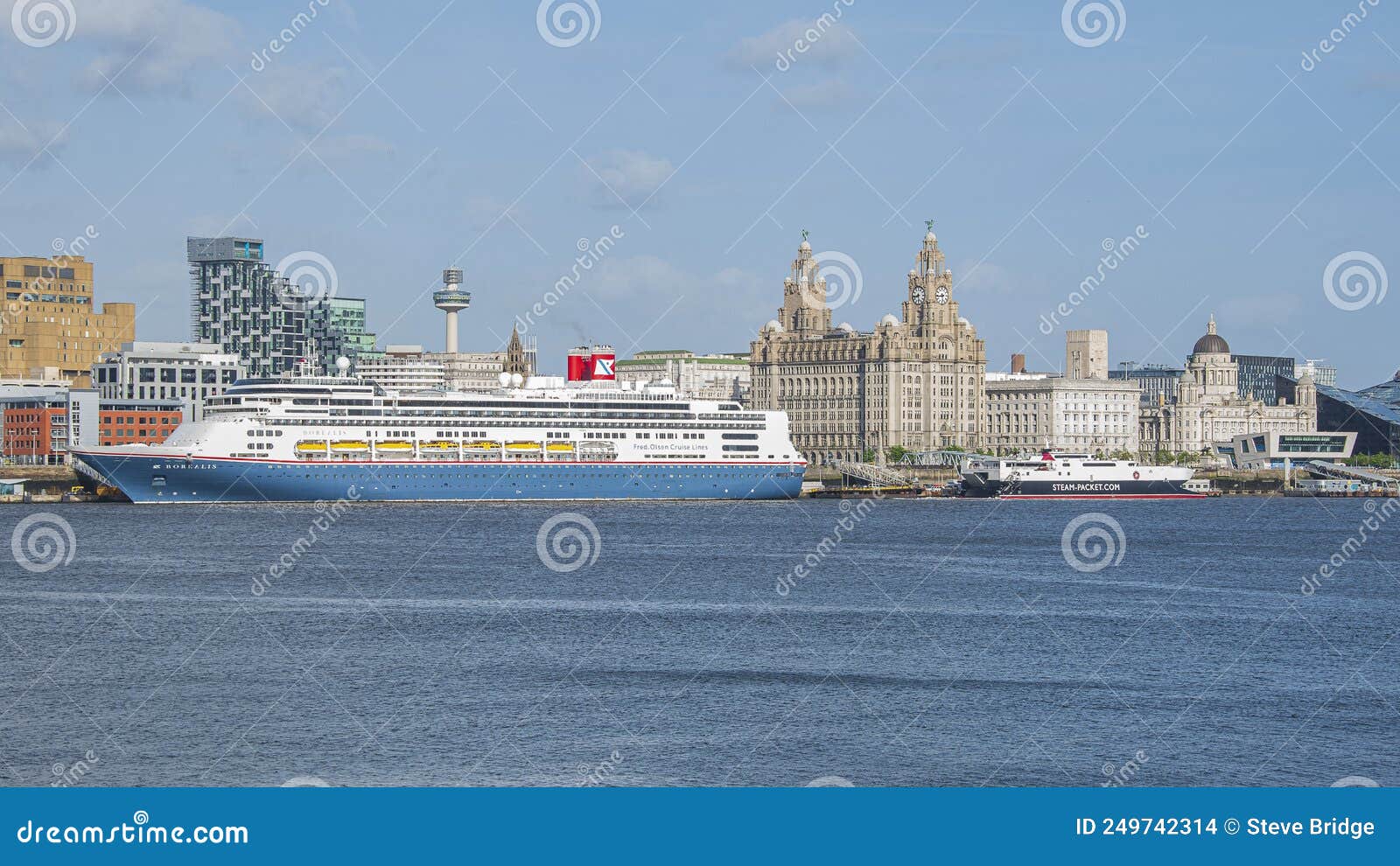 Liverpool WaterFront on the River Mersey Stock Photo - Image of skyline ...