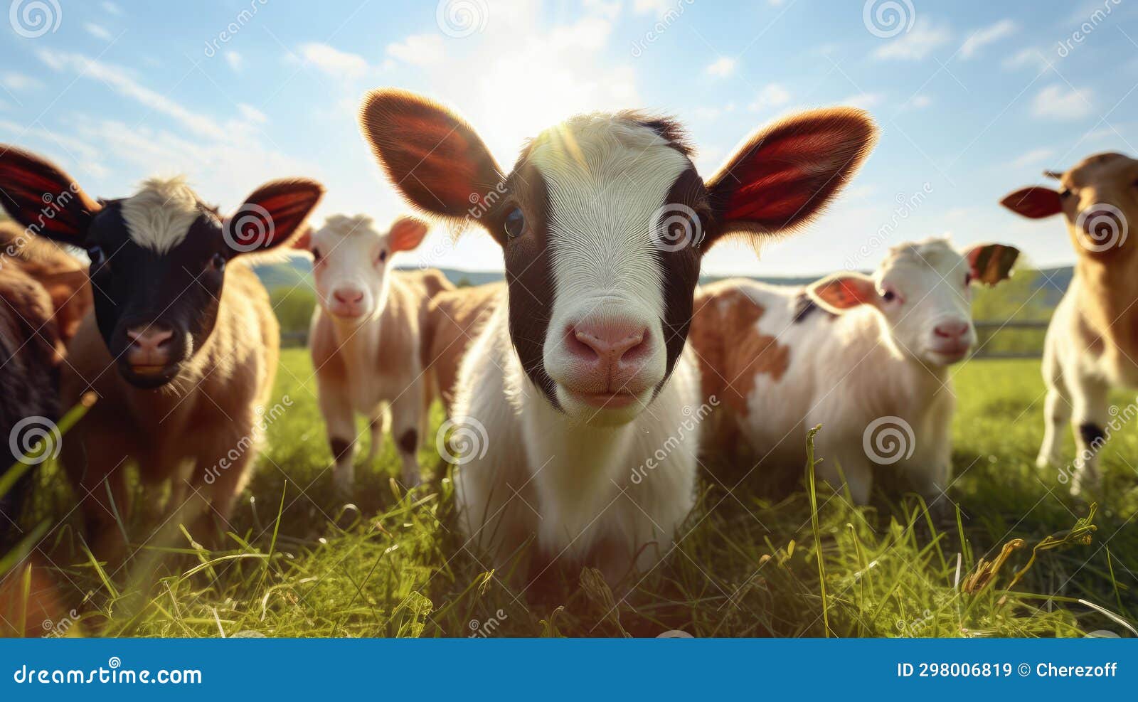 Livestock grazing on grass stock image. Image of livestock - 298006819