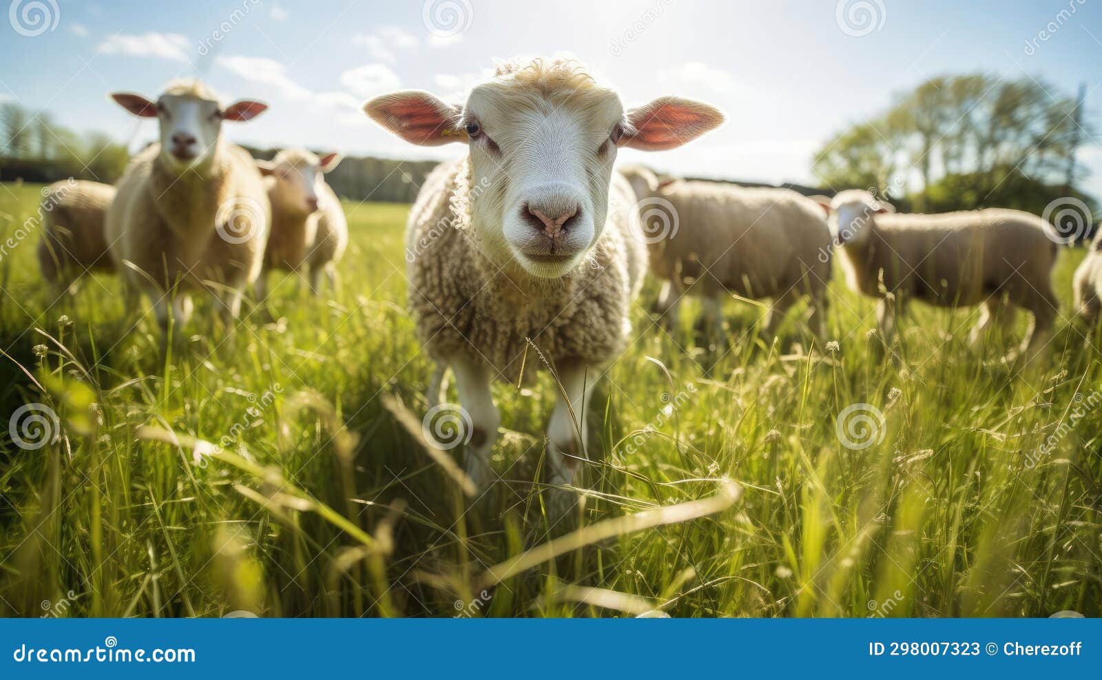 Livestock grazing on grass stock image. Image of pasture - 298007323