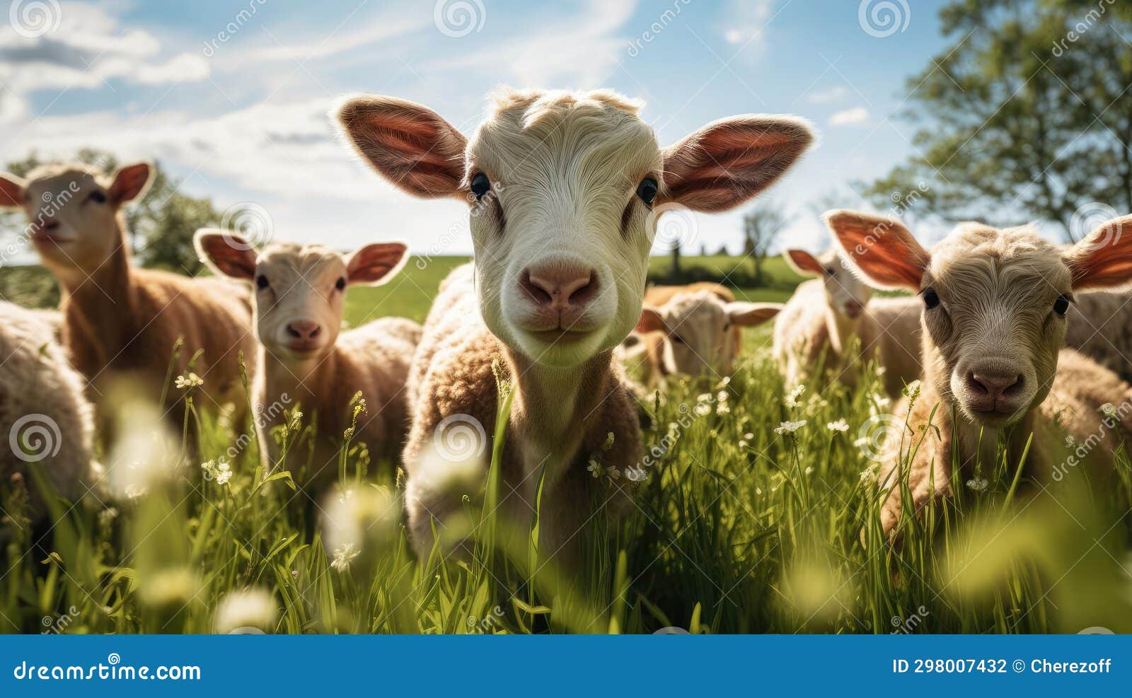 Livestock grazing on grass stock photo. Image of cattle - 298007432