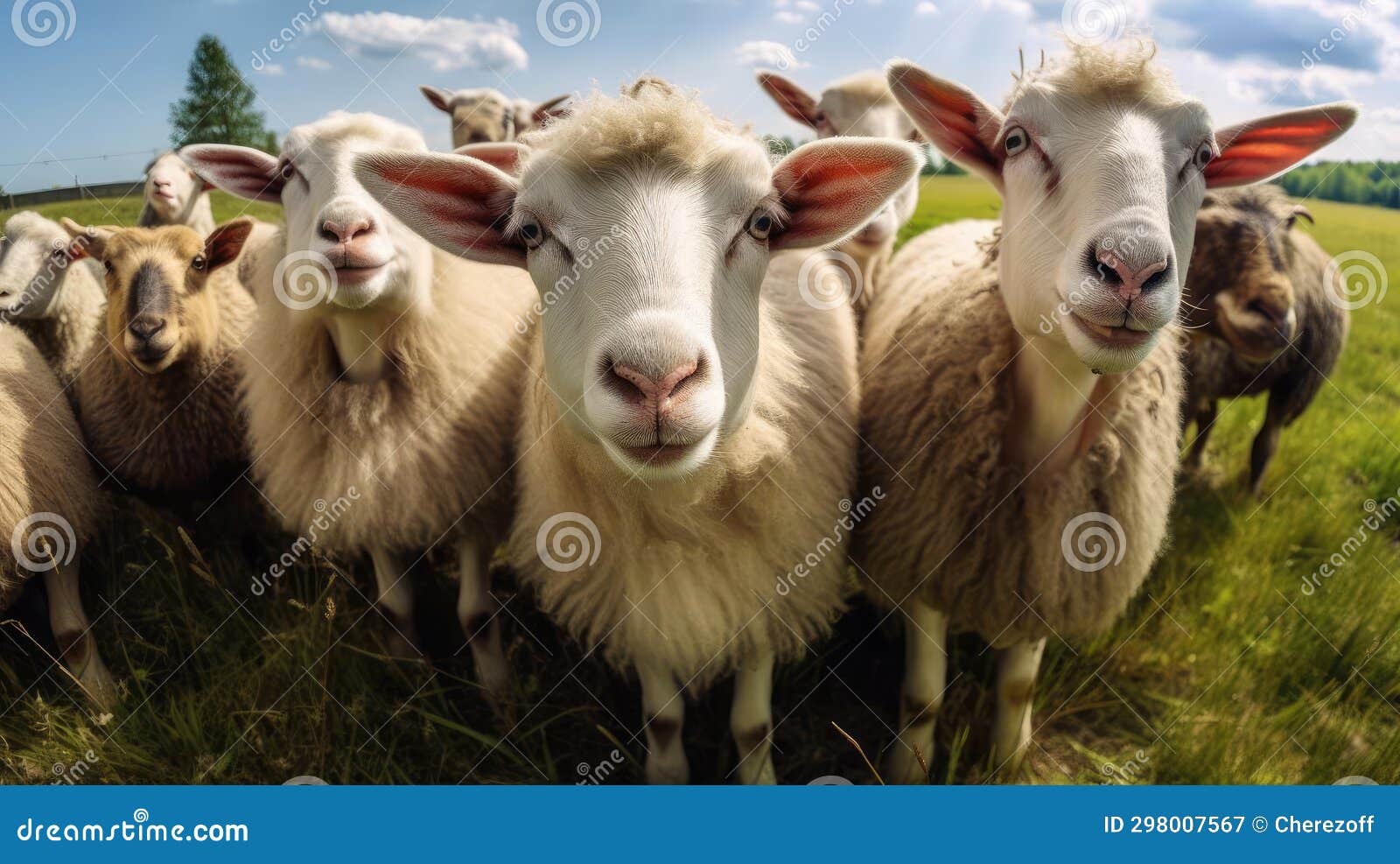 Livestock grazing on grass stock image. Image of ethereal - 298007567