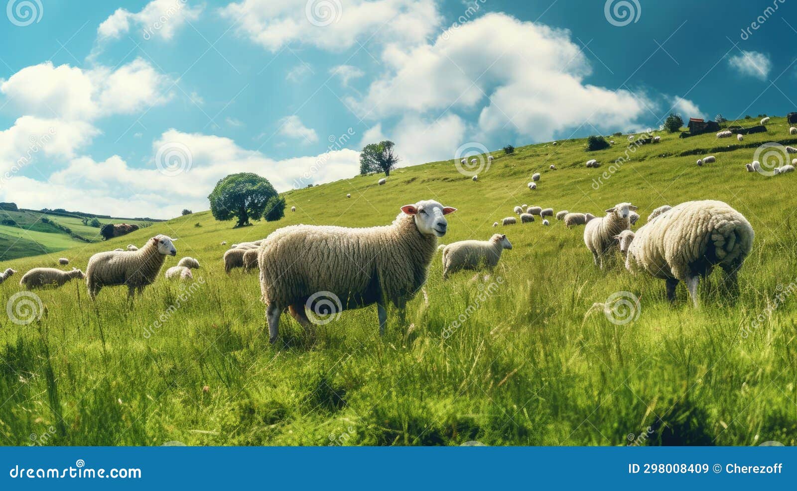 Livestock grazing on grass stock image. Image of bull - 298008409