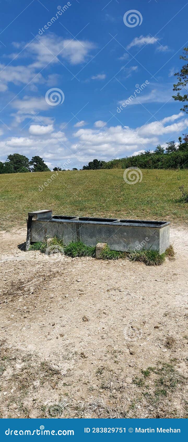 Livestock Water Trough in Field. Stock Image - Image of prairie ...