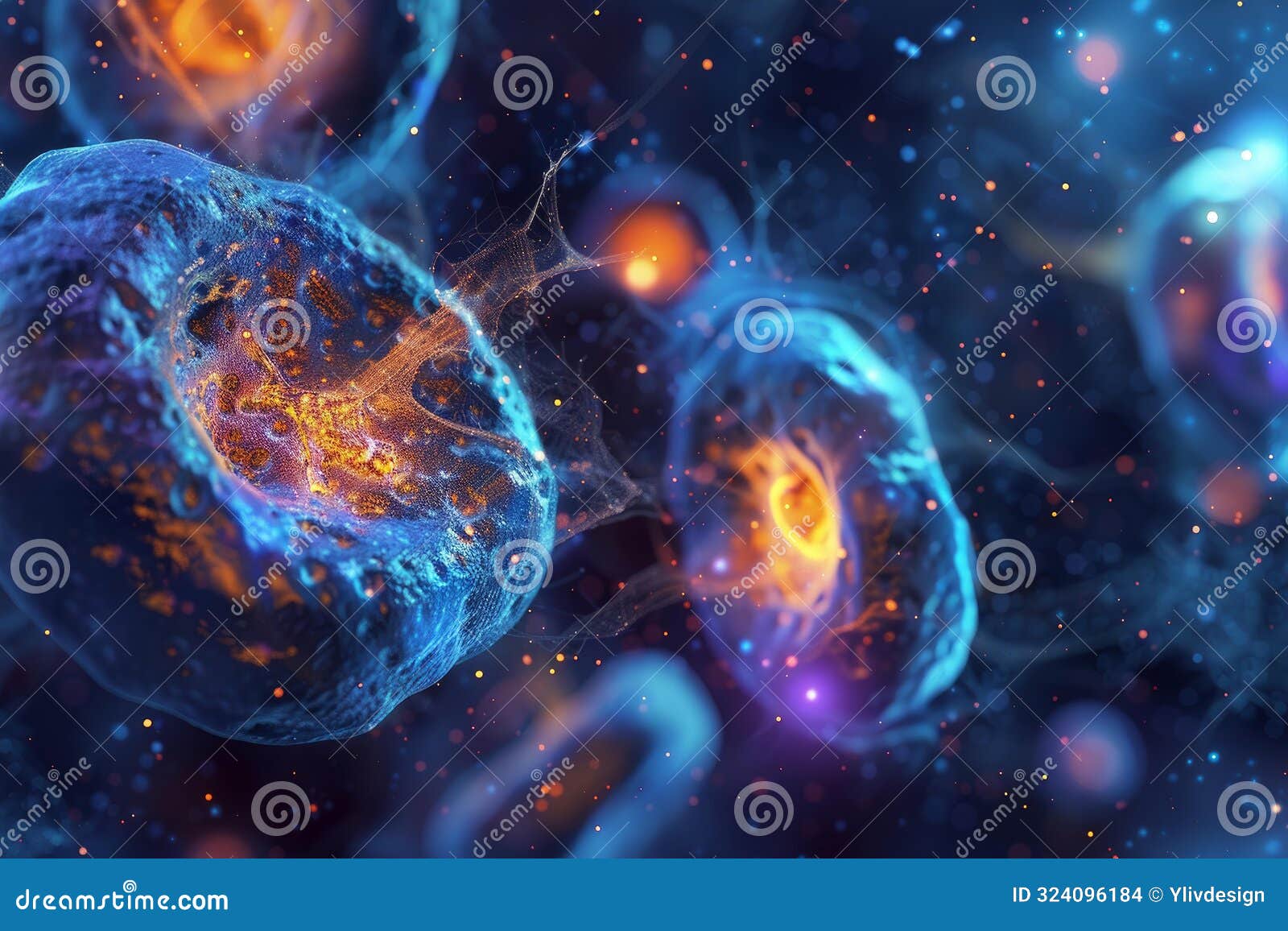 Microscopic View of Cells Being Studied by a Scientist in a Laboratory ...