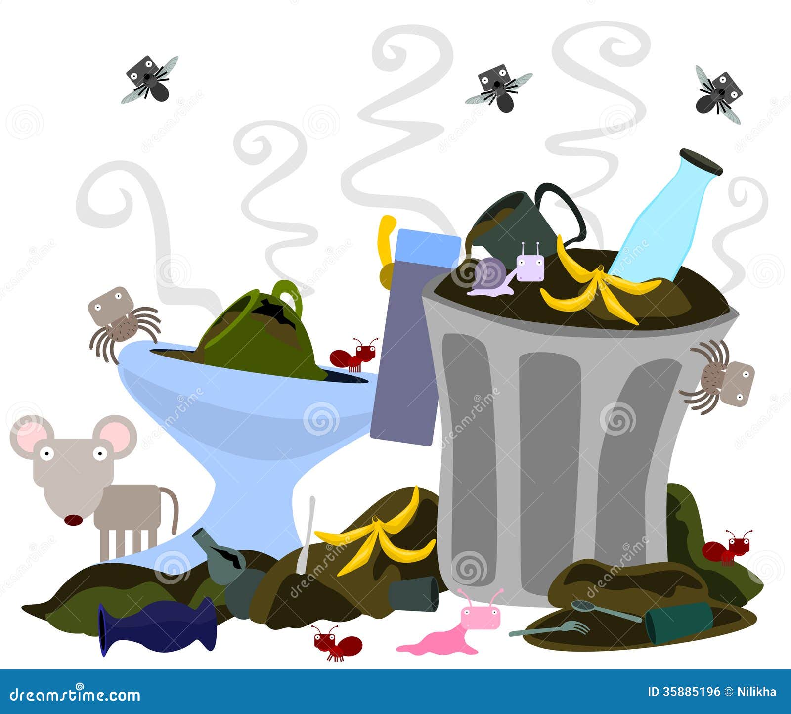 Living in a dump stock illustration. Illustration of cartoon - 35885196
