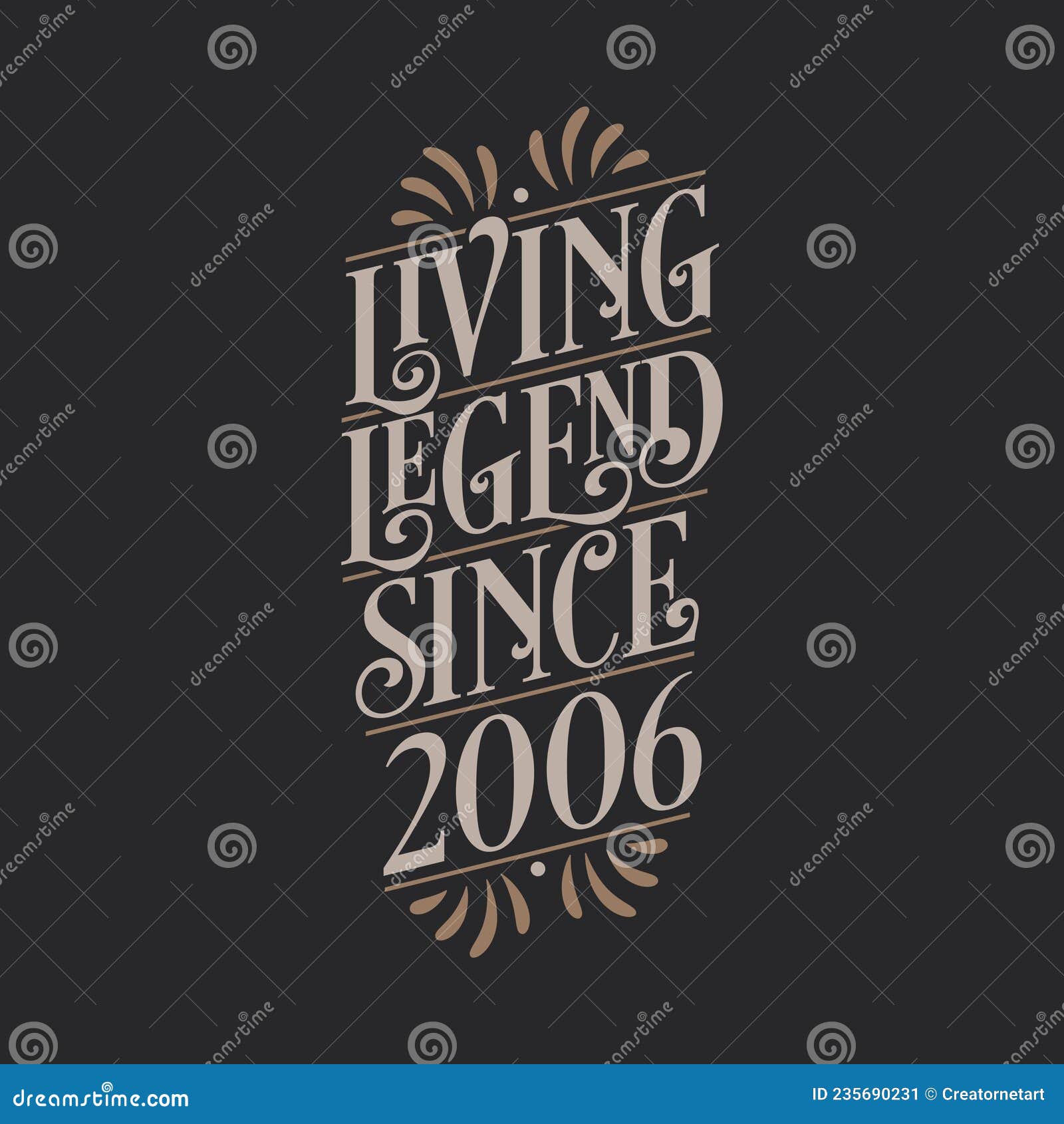 Living Legend since 2006, 2006 Birthday of Legend Stock Vector ...