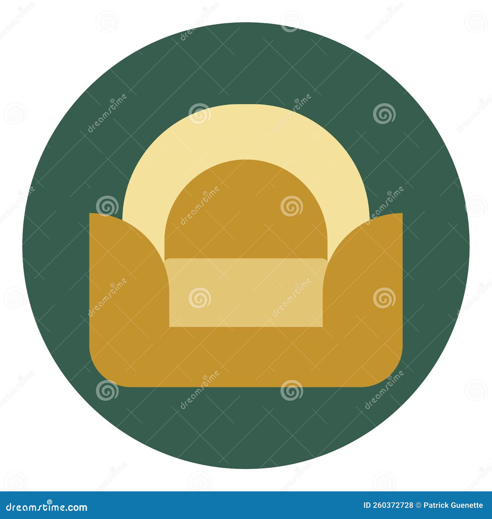 Living room chair, icon stock vector. Illustration of royal - 260372728