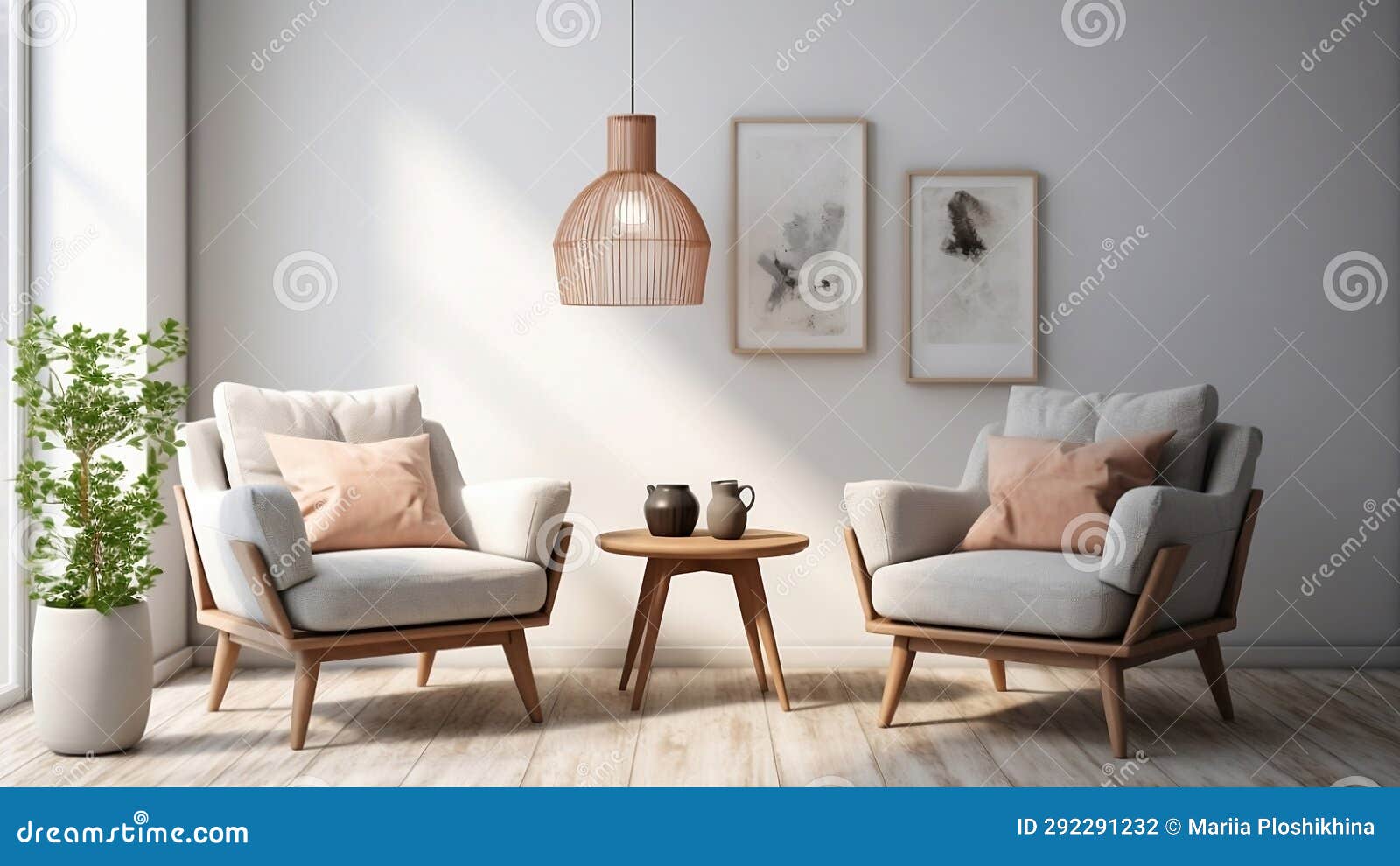 Living Room in Classic Style with Two Armchairs and Coffee Table Stock ...