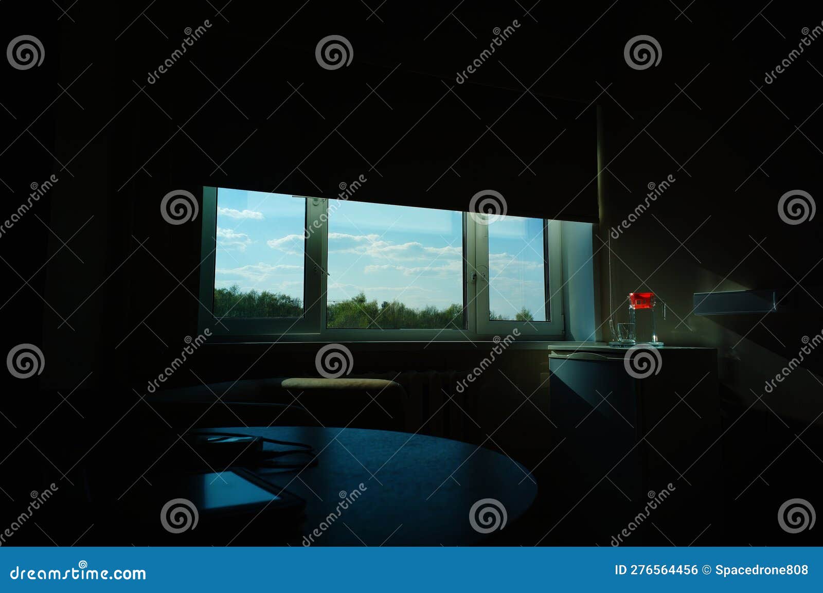Living Room with almost Closed Window Blinds Stock Photo - Image of ...