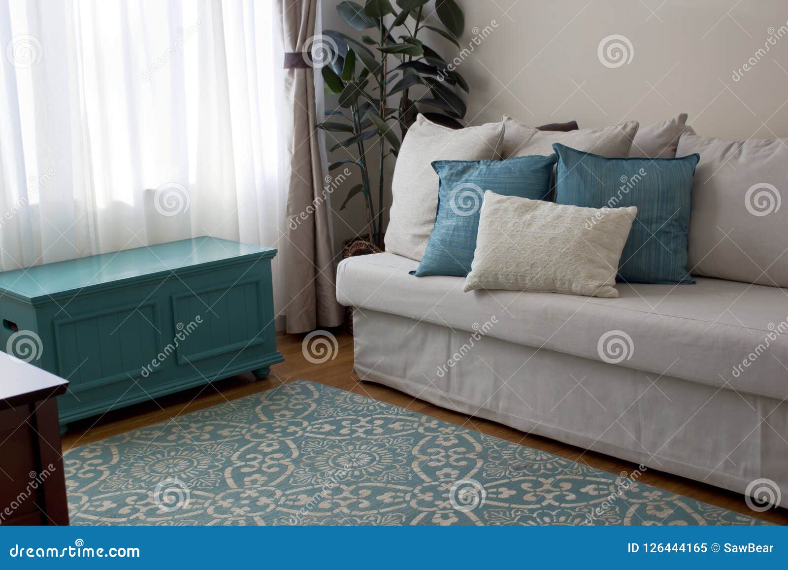 Teal & Cream Color Themed Living Room Stock Image - Image of ... Teal & Cream Color Themed Living Room Stock Image - Image of ...