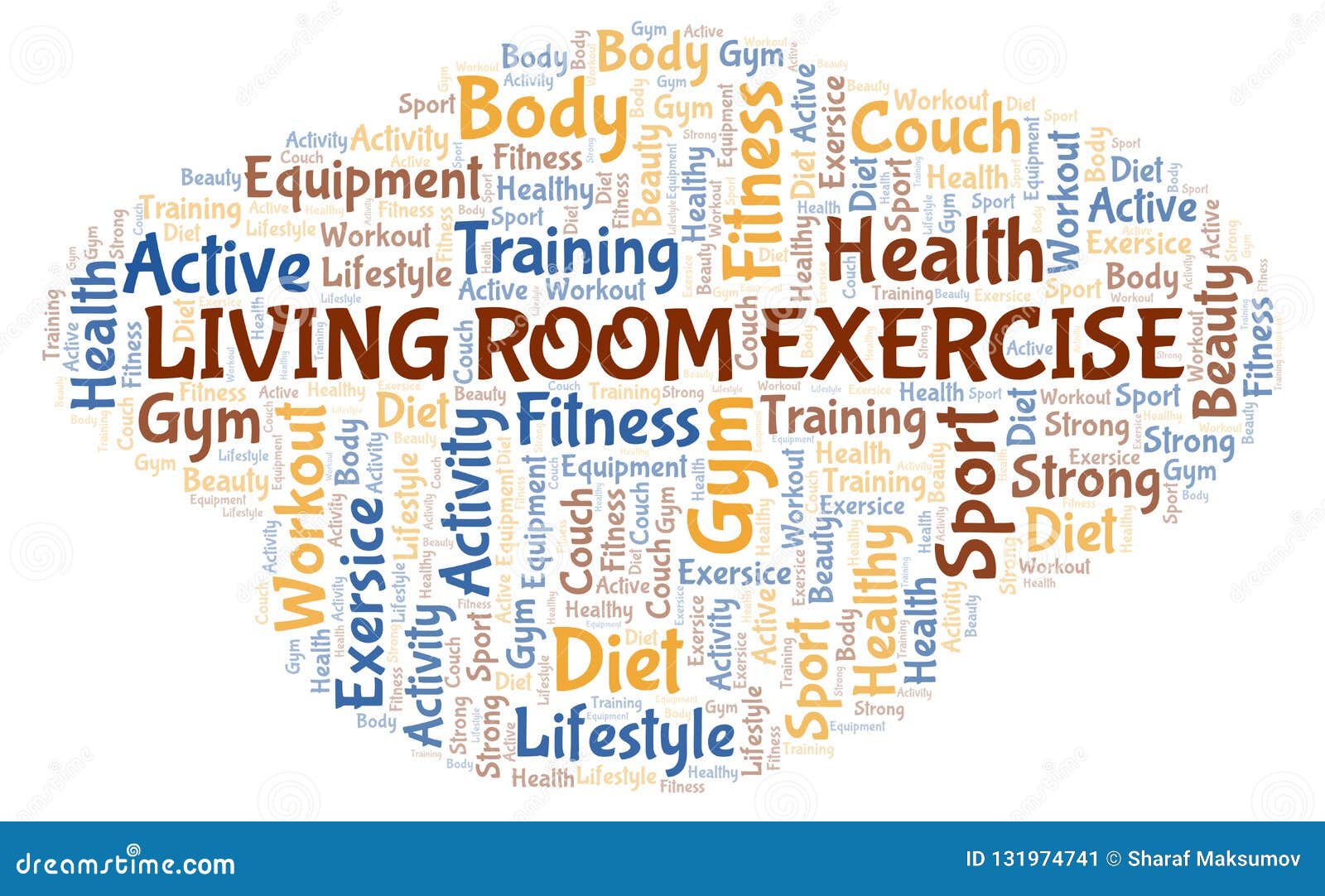Living Room Exercise Word Cloud Stock Illustration - Illustration of ...