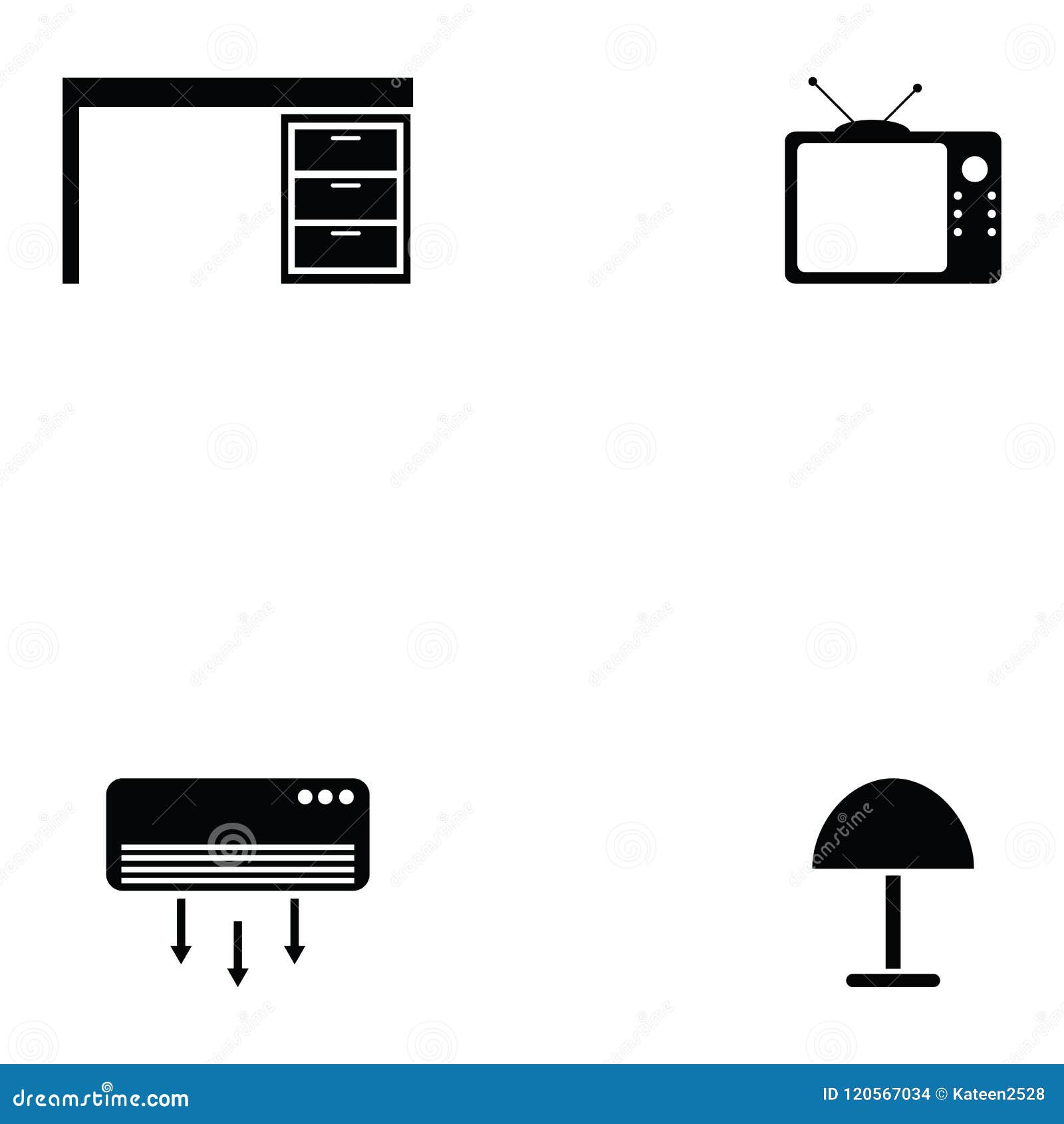 Living room icon set stock vector. Illustration of graphic - 120567034