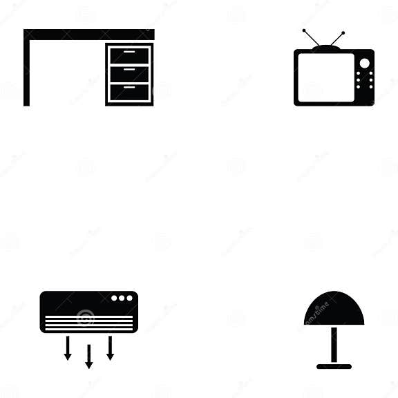 Living room icon set stock vector. Illustration of graphic - 120567034