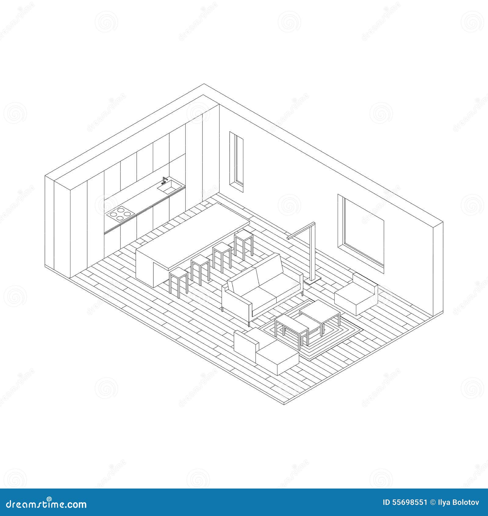 Living room stock vector. Illustration of plan, house - 55698551