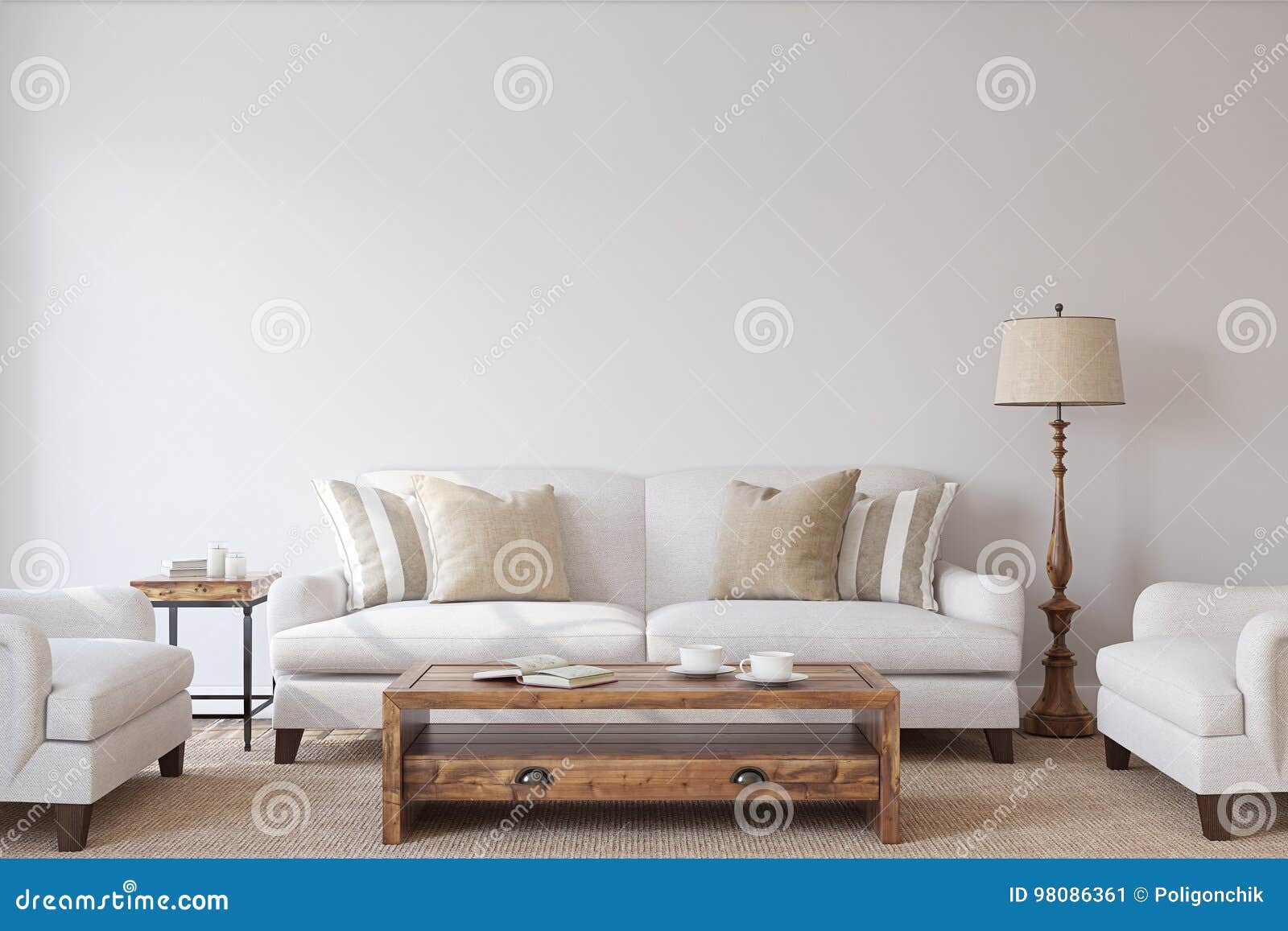 Living-room Interior. 3d Render. Stock Illustration - Illustration of ...