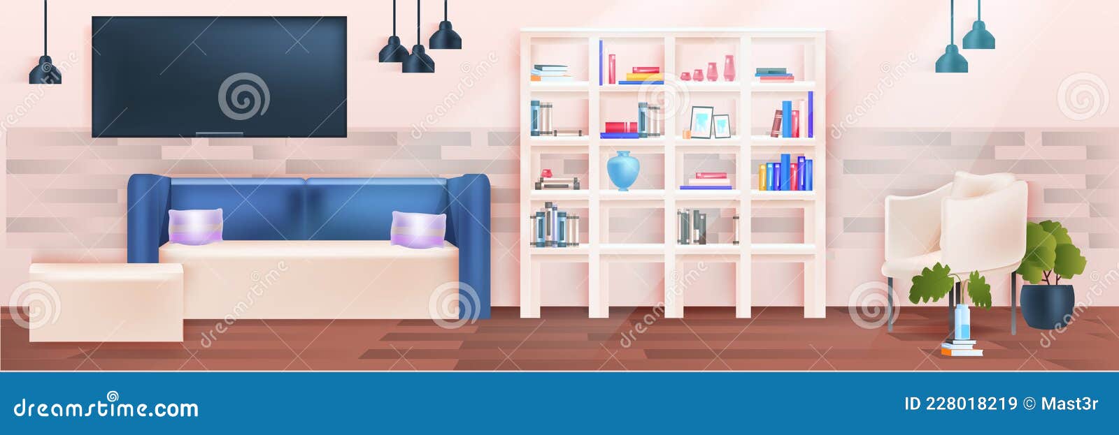 Living Room Interior Modern Home Apartment Design Horizontal Stock ...