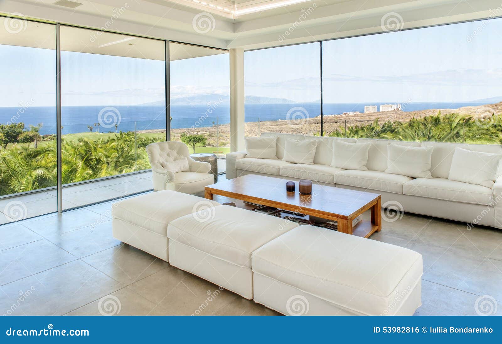 Living Room in the Modern Villa Stock Photo - Image of luxurious ...