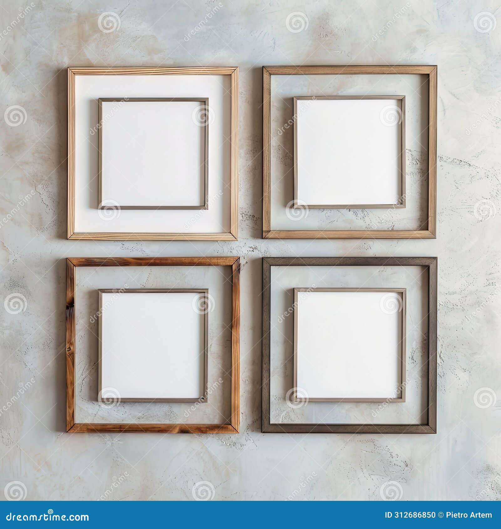 Living Room with Multiple Frames on Wall Stock Photo - Image of ...