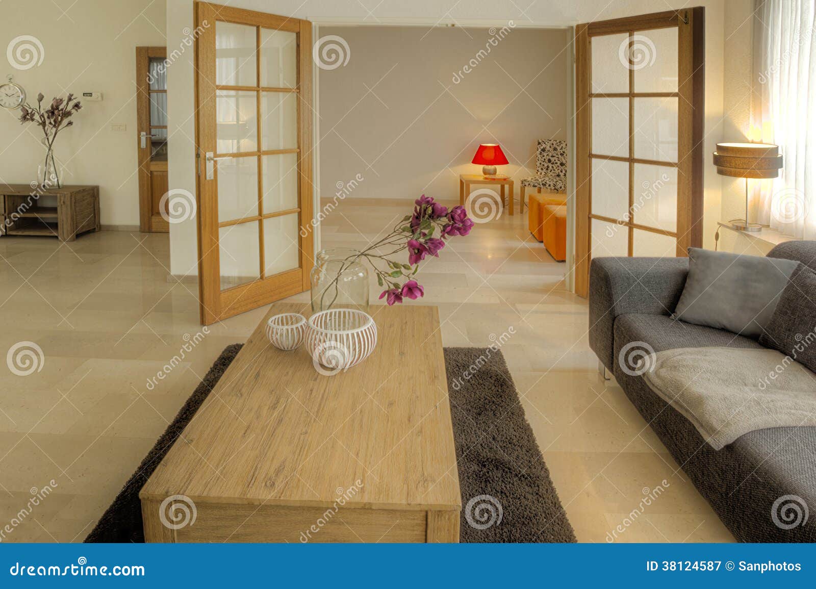 Living room stock image. Image of door, couch, house - 38124587