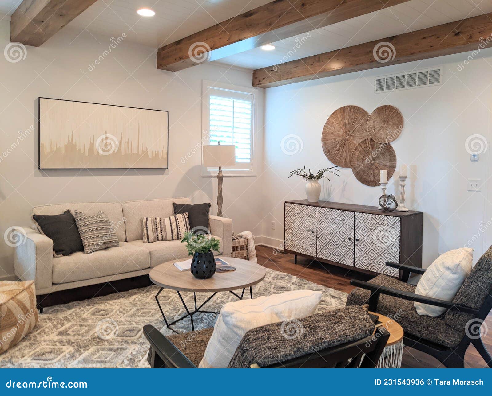 Modern Boho Farmhouseliving Room Stock Photo - Image of splash ...