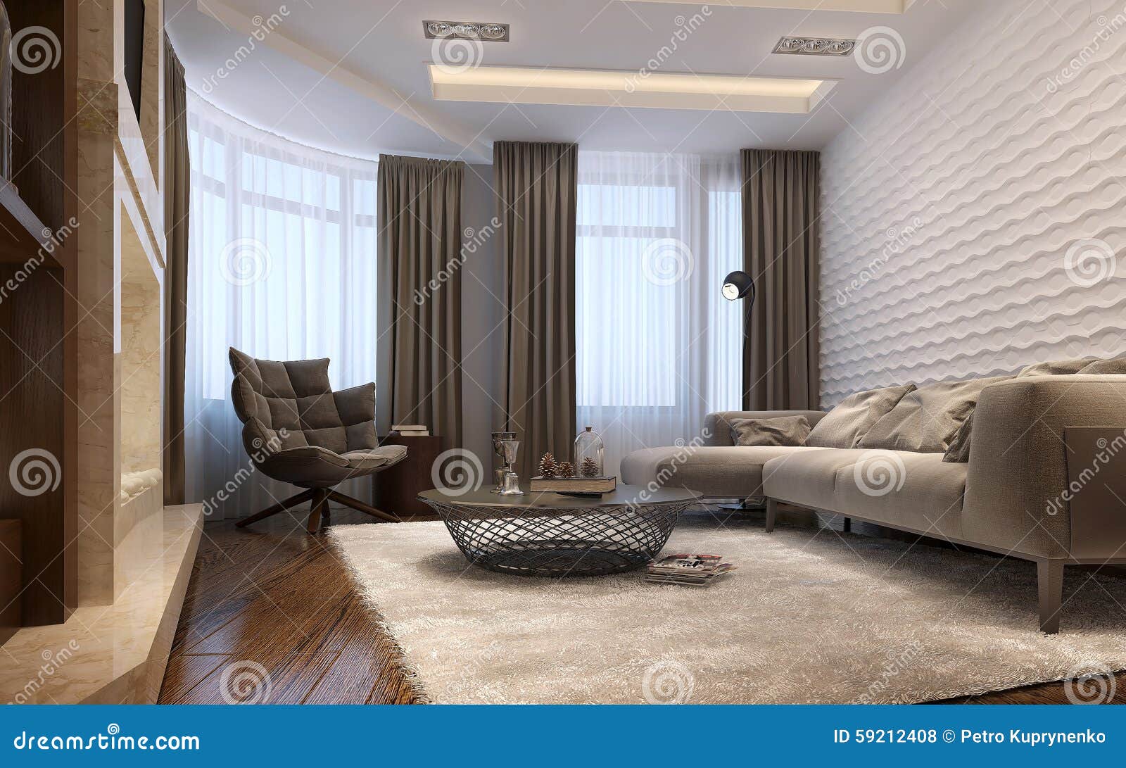 Living room techno style stock illustration. Illustration of garde ...