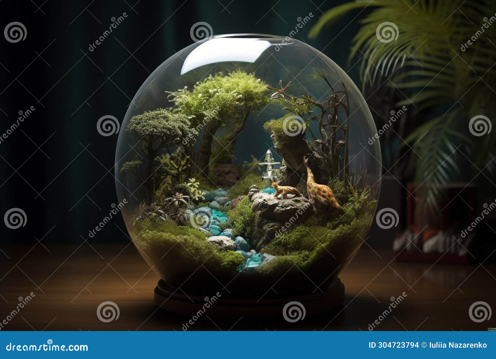 Microflora Habitat With Mosses, Ferns And Geophytes Stock Image ...