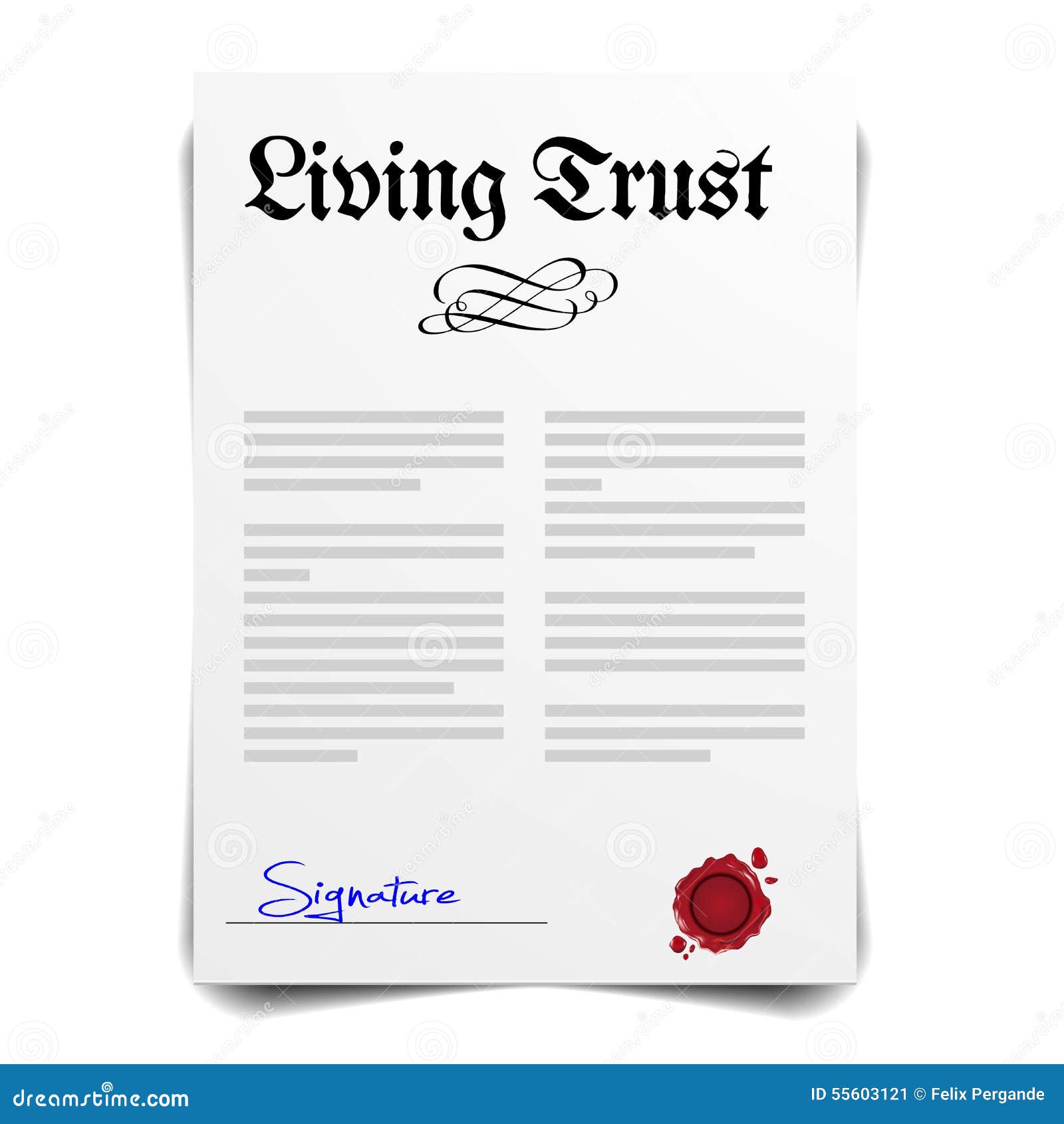 Living Trust stock illustration. Illustration of certificate - 55603121