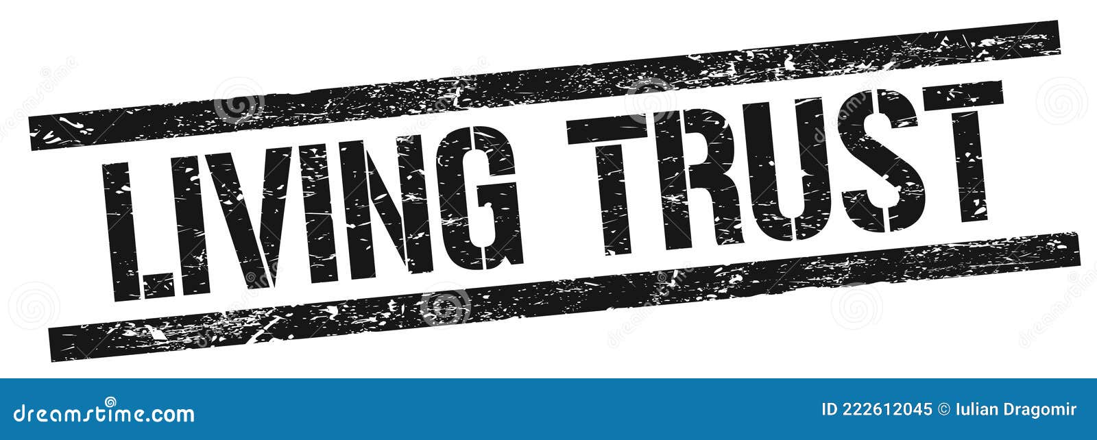 LIVING TRUST Text on Black Grungy Rectangle Stamp Stock Illustration ...