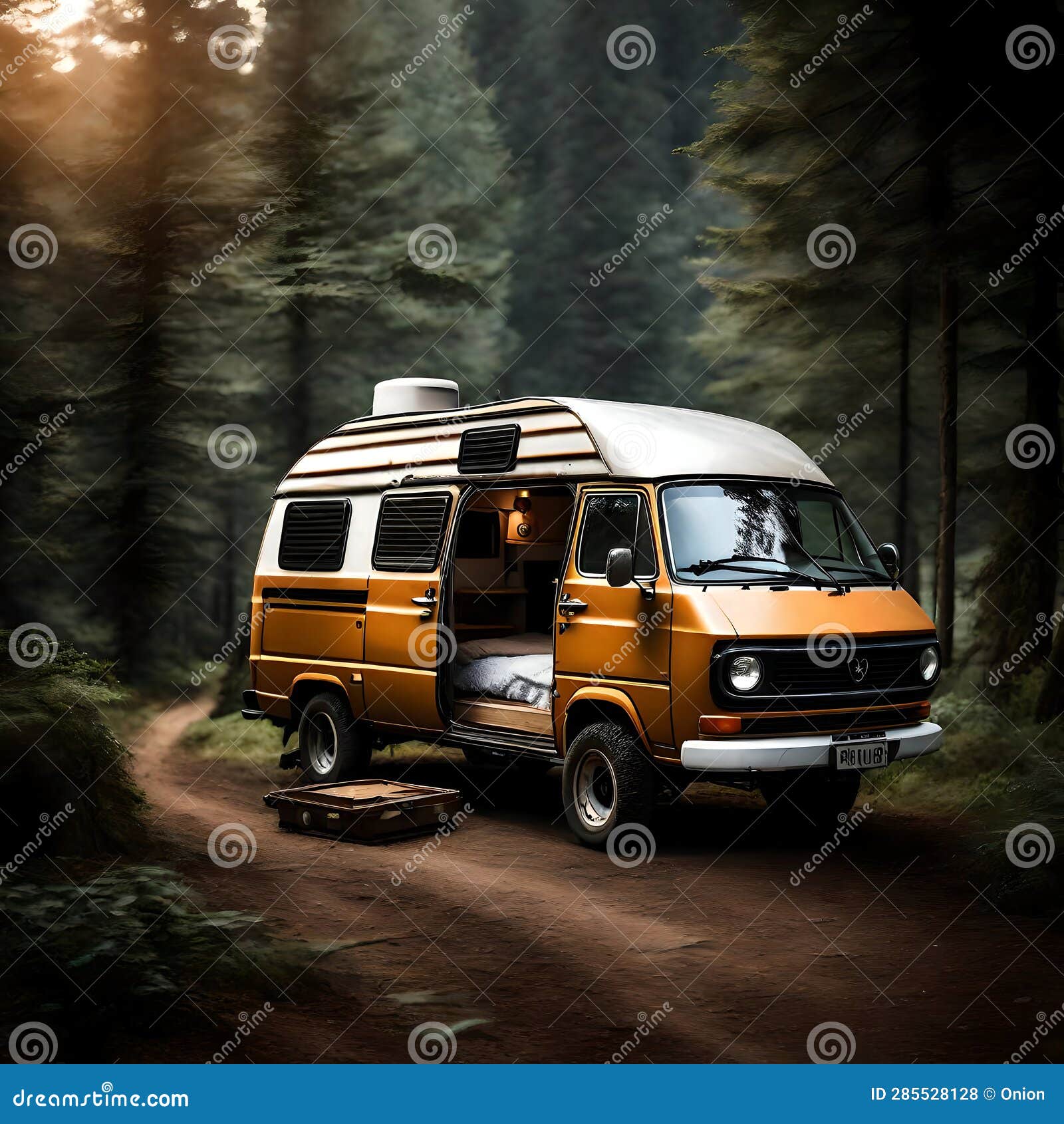 Van Life Living and Travelling - Ai Generated Image Stock Illustration ...