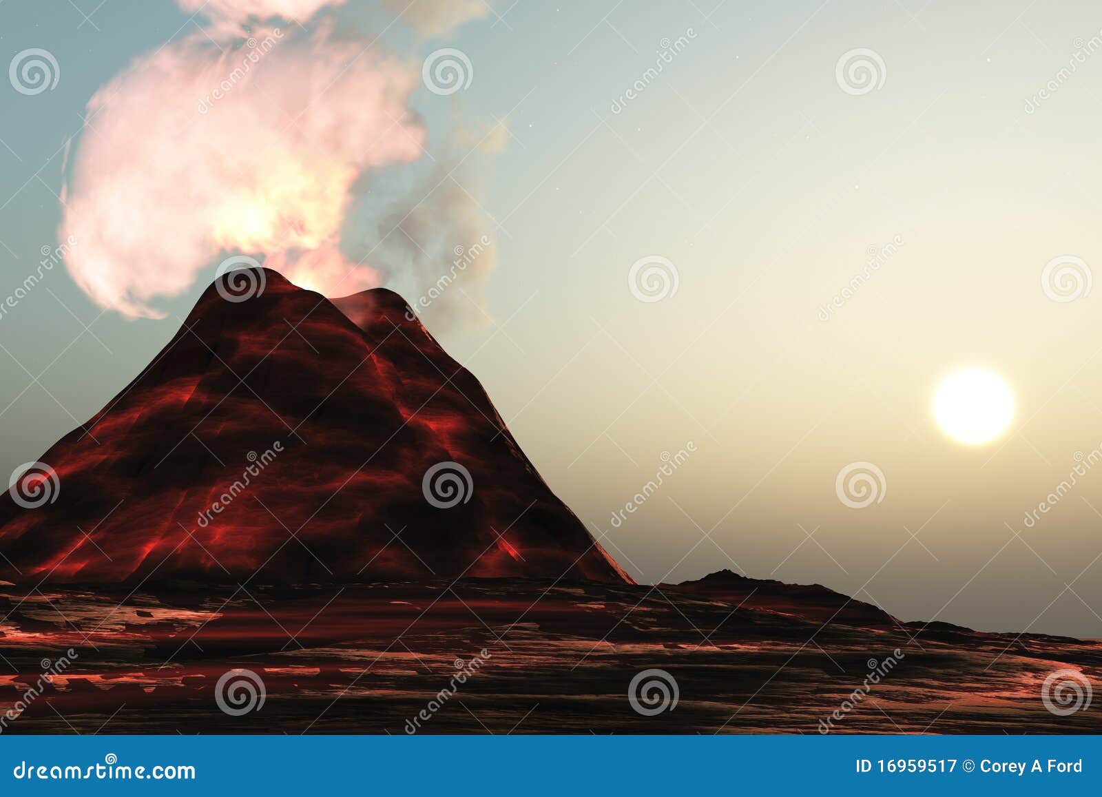 Living Volcano stock illustration. Illustration of catastrophe - 16959517
