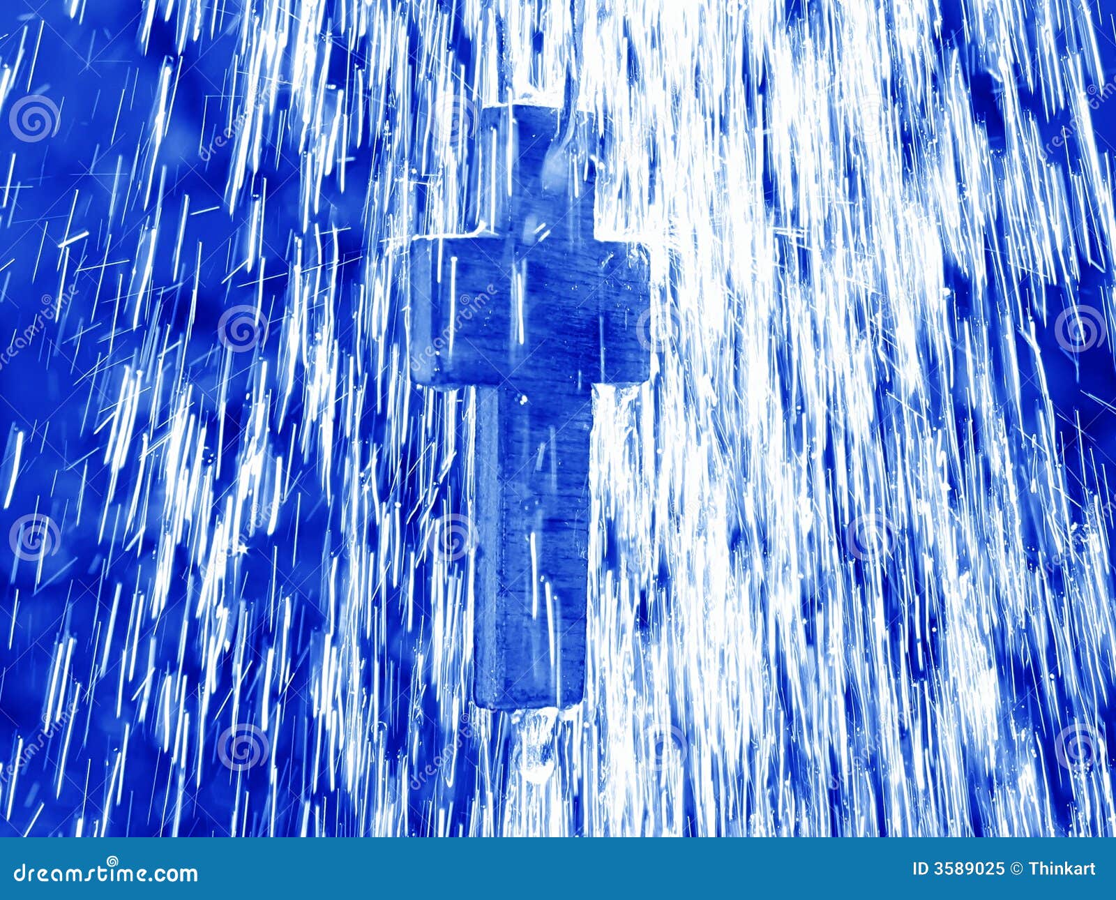 Living Water - Cross Under Shower Stock Image - Image of trust, symbol ...