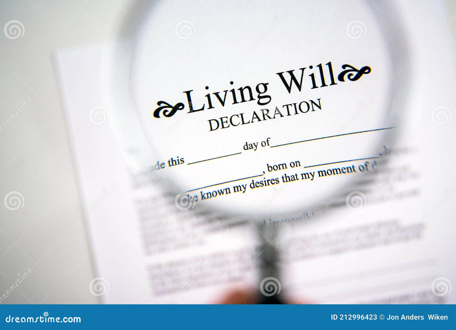 Living Will Declaration Form Stock Image - Image of health, supervision ...