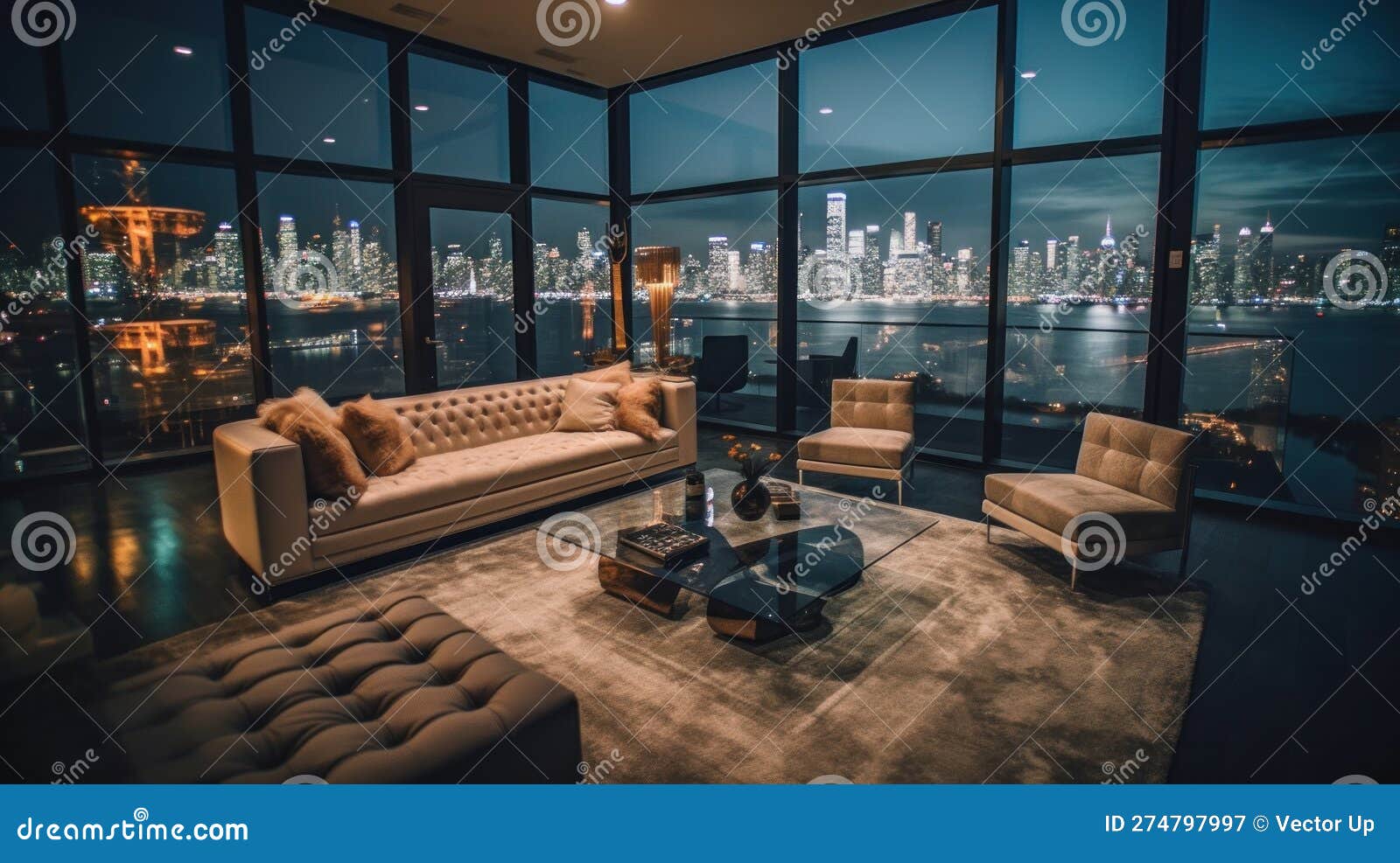 Livingroom Working Area. Modern Interior Design Stock Illustration ...