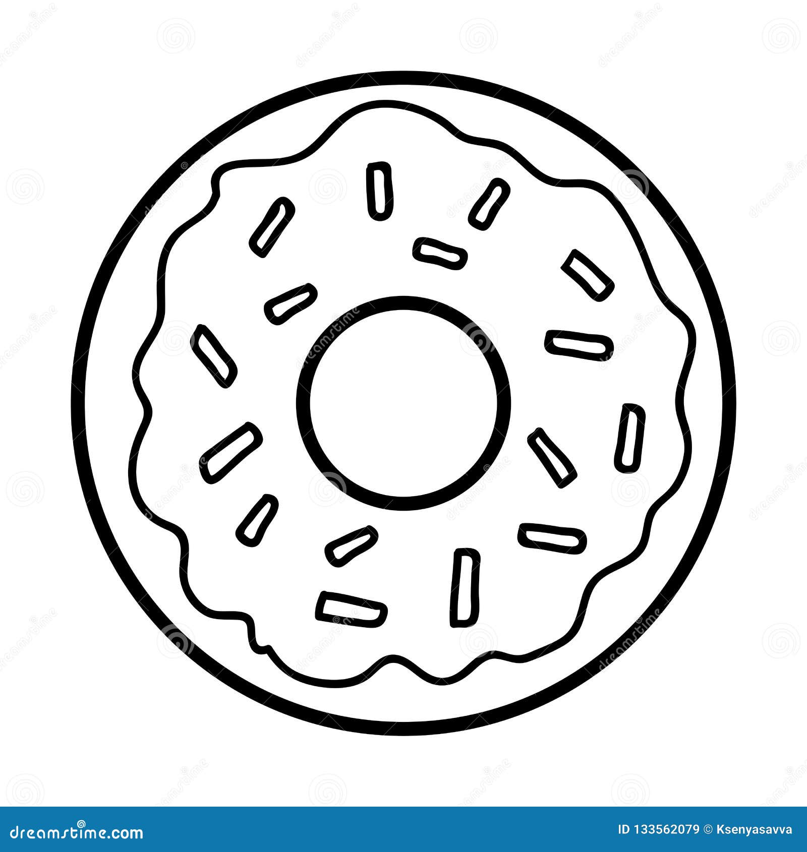 Livre De Coloriage, Beignet Illustration de Vecteur - Illustration du ...