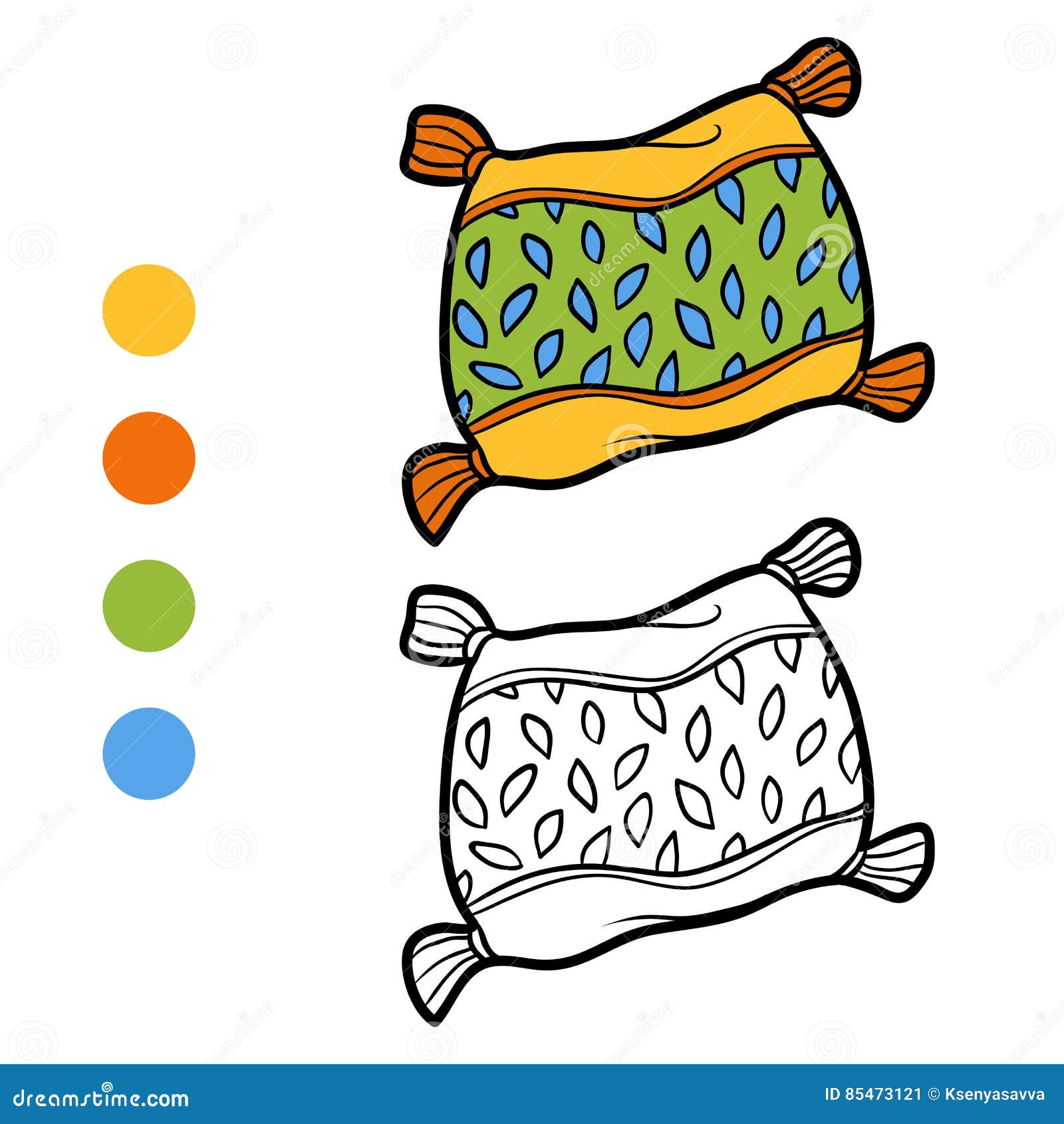 Livre De Coloriage, Oreiller Illustration de Vecteur - Illustration du ...