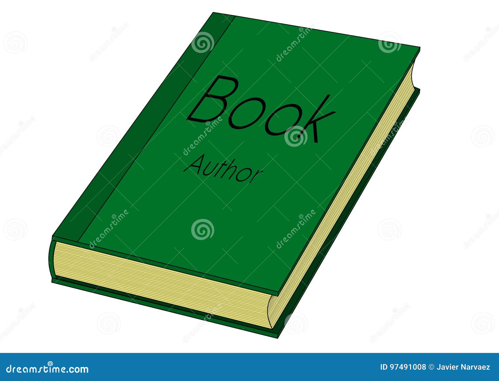 Livre Vert Avec Le Papier Jaune Illustration de Vecteur - Illustration ...