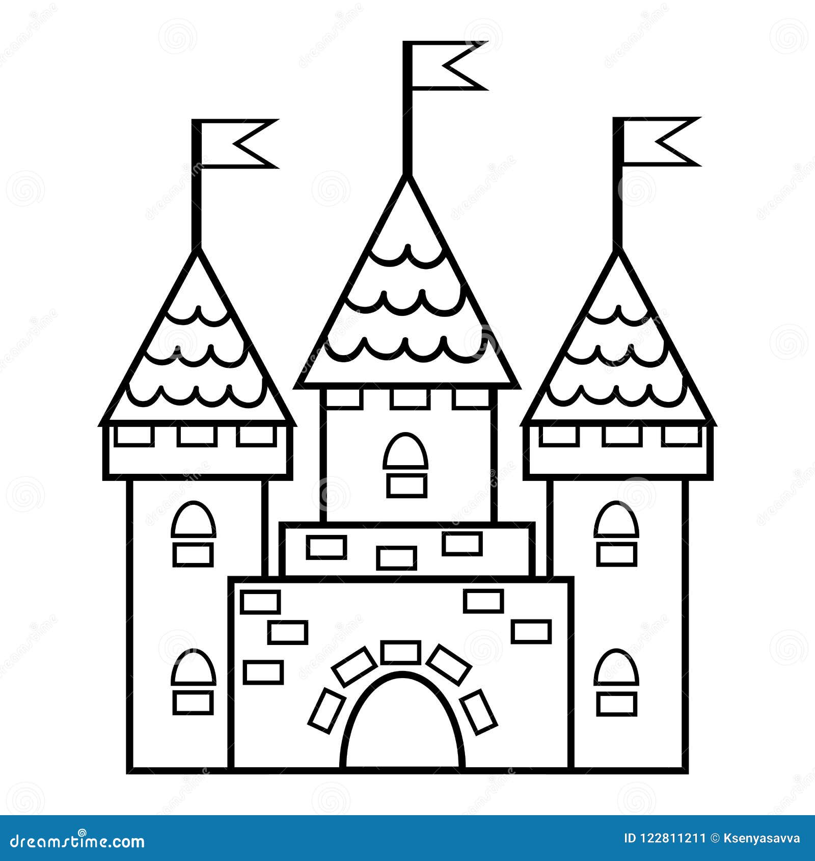 Livro Para Colorir, Castelo Ilustração do Vetor - Ilustração de incolor ...